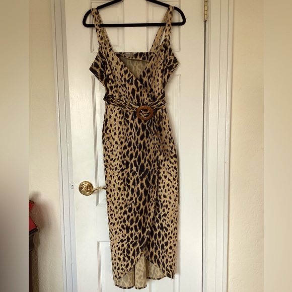 ASOS | Dresses | Asos Animal Print Midi Wrap Dress With Detachable Belt ...